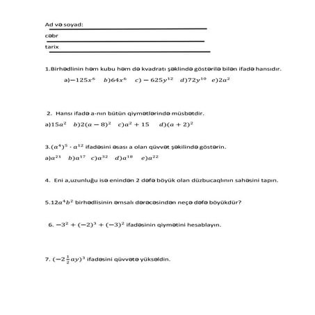 7 sinif summatif | DOCX