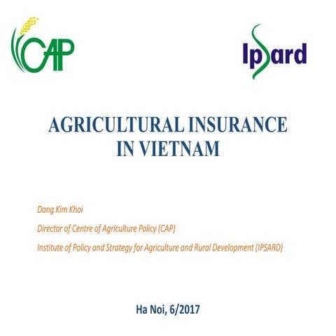 Agricultural insurance in Viet Nam | PPTX