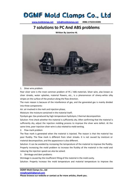 Plastic Molding Defects | PPTX