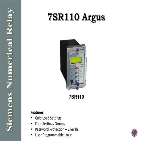7SR110 Argus Relay | PDF