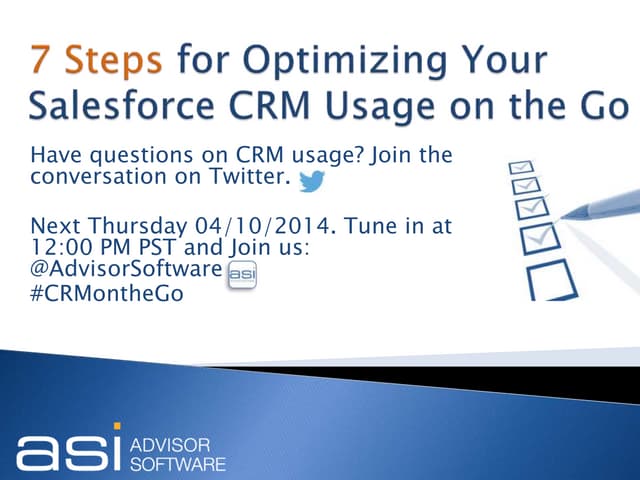 7 Steps For Optimizing Your Salesforce Usage Crm On The Go Ppt
