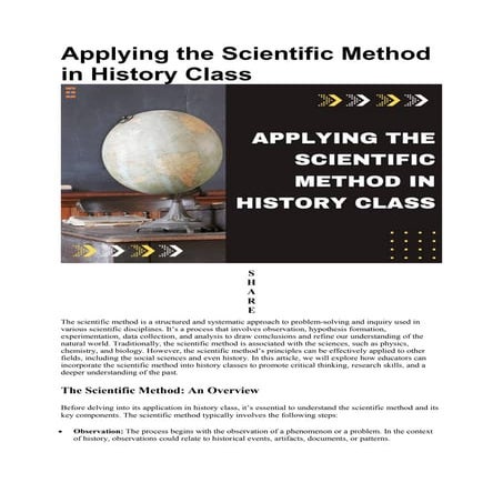 7 Steps To Applying The Scientific Method In History Class | Future ...