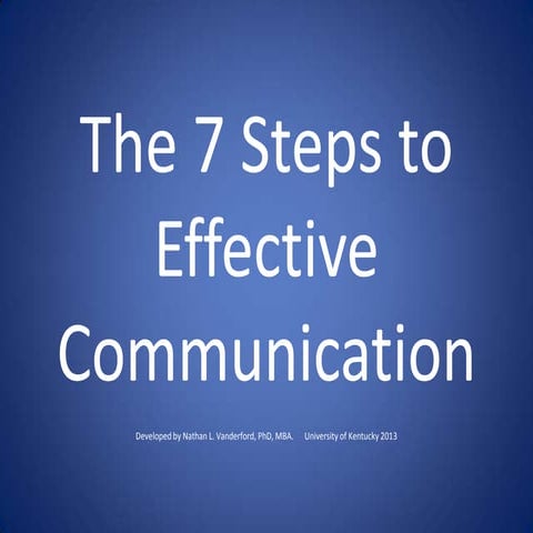 The 7 Steps to Effective Communication | PPTX
