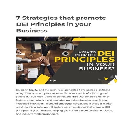 7 Strategies that promote DEI Principles in your Business.pdf | Human Resources | Business