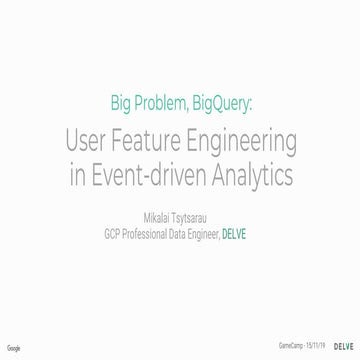 Big Problem Bigquery User Feature Engineering In Event Driven Analytics Ppt