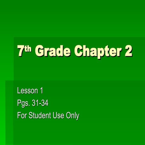 7th Grade Chapter 2 Lesson 1 | PPT