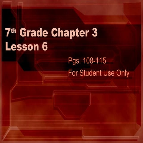 7th Grade Chapter 3 Lesson 6 | PPT
