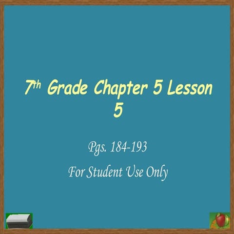 7th Grade Chapter 5 Lesson 5 | PPT
