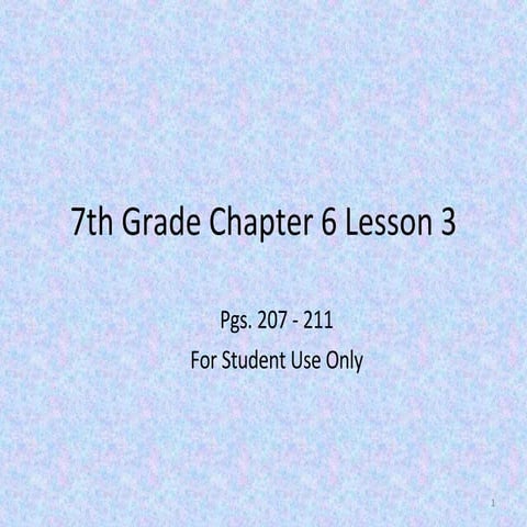 7th Grade Chapter 6 Lesson 3 | PPT
