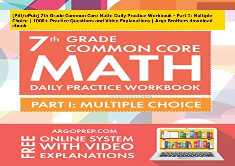 Pdf ePub 7th Grade Common Core Math Daily Practice Workbook Part Pdf ePub 7th Grade Common Core Math Daily Practice Workbook Part