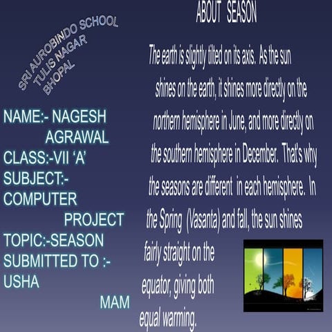 Seasons description project | PPT