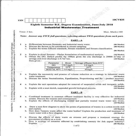 7th Semester CE VTU 2010 scheme question papers for CBCS | PDF