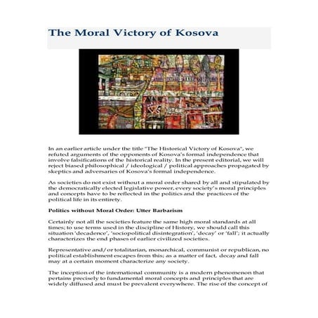 The Moral Victory of Kosova - 2008 | DOCX