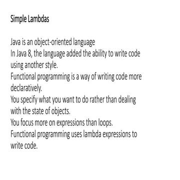 Simple Lambdas In Java In Oca 80 On Feb Ppt 2964