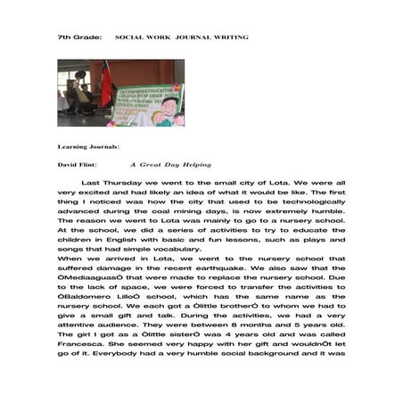 7th grade journals | DOC