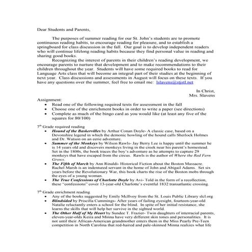 7th grade list 2014 | PDF