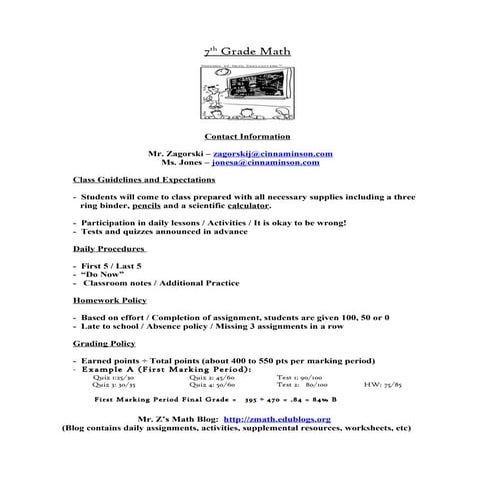 7th grade math outline | DOC