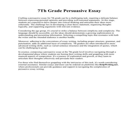7Th Grade Persuasive Essay.pdf | Secondary Education | Education