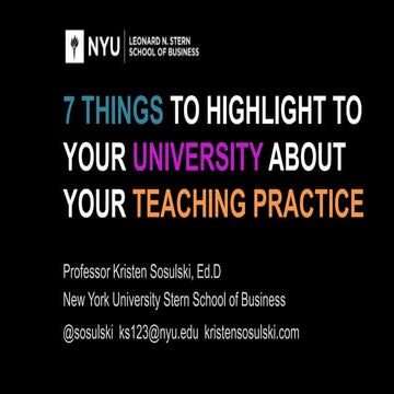 Seven things to highlight about your teaching practice | PPTX