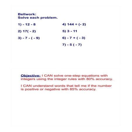 7th integer equations | PDF