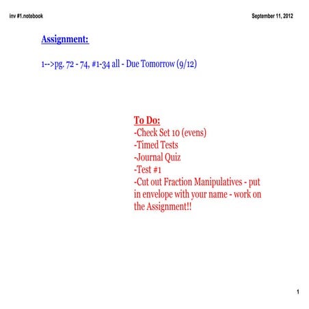 7th math -inv#1--sept11 | PDF | Homework and Study | Education