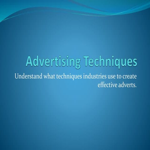 Advertising Techniques | PPT