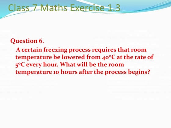 7th integers class 7 ppt | PPTX