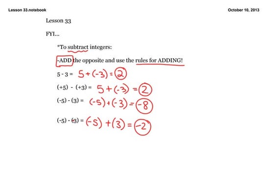 8th pre alg -l33 | PPT