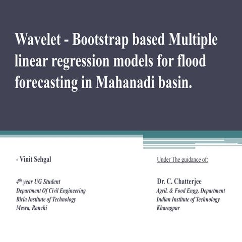 Wavelet bootstrap Multiple linear regression models | PPT