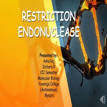 Restriction Endonuclease | PPTX