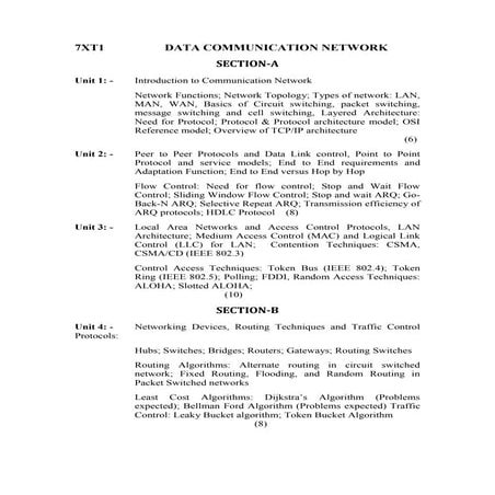 7th sem syllabus | DOCX | Computer Networking | Computing