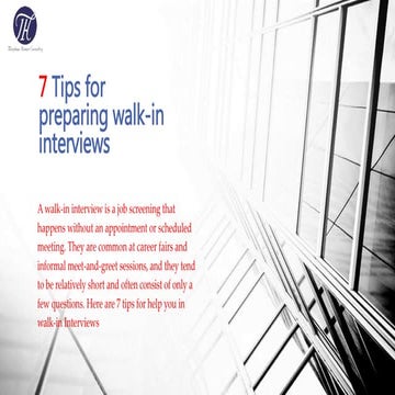 7 Tips for preparing walk-in interviews | PPTX