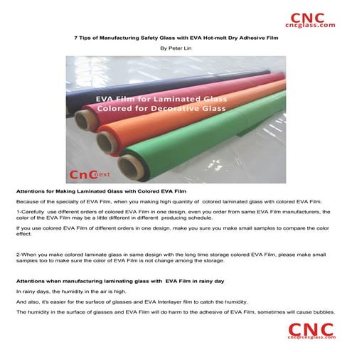 Vacuum tips for laminating glass with eva film | PDF