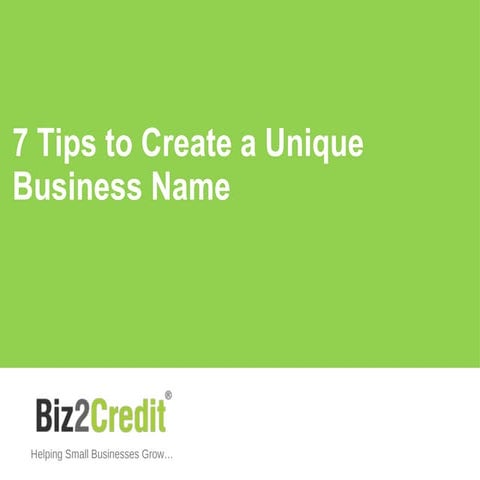 7 Tips to Create a Unique Business Name | PPT