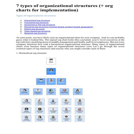 7 types of organizational structures | PDF