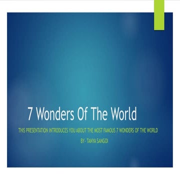 7 Wonders Of The World | PPT