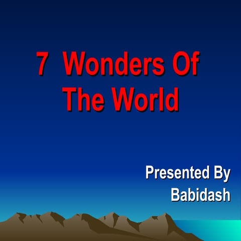 7 wonders of the world | PDF