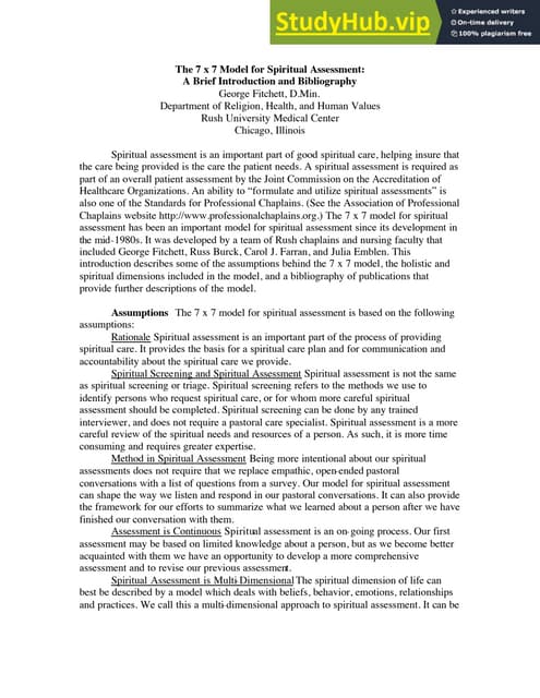 R2C2 Spiritual Assessment with Dietrich Bonhoeffer | PDF