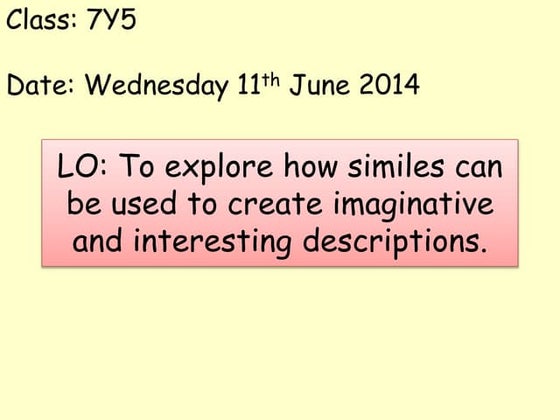 Simile exercises blooms | PPT