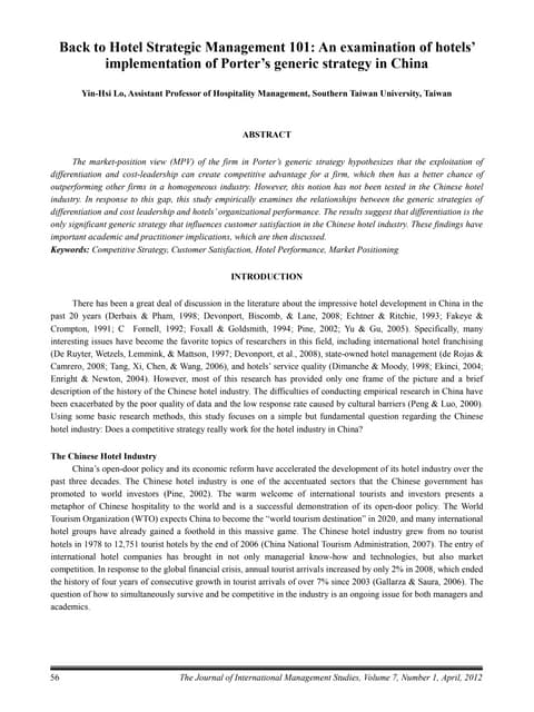 SWOT Analysis and Competition Approaches of Hotels in Guangzhou | PDF