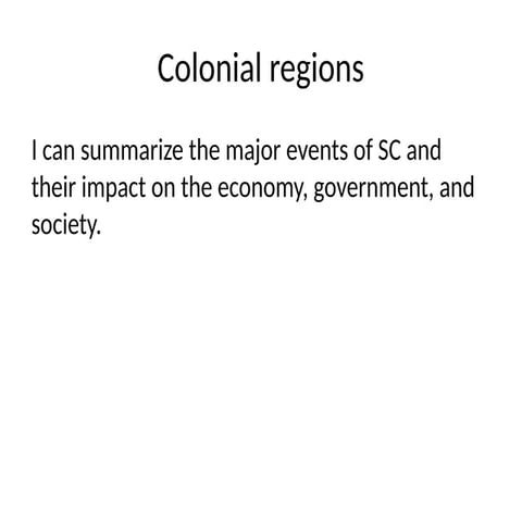 South carolina social studies colonialism | PPTX