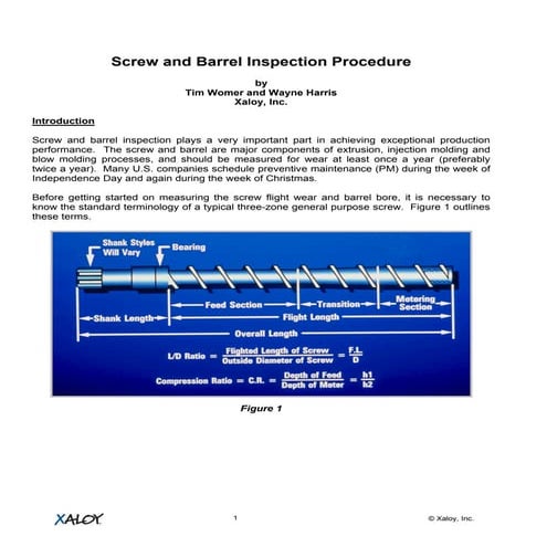 Screw and Barrel Inspection | PDF