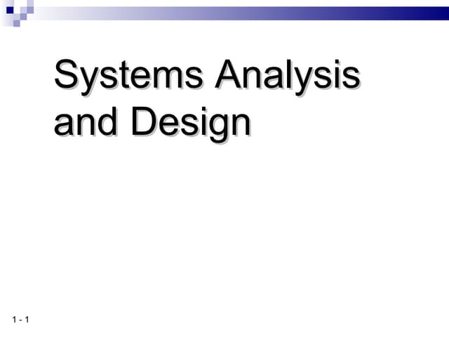System Analysis and Design | PPT
