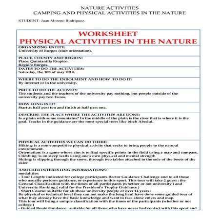 Mountaineering and orienteering Recreational Activities | PPT