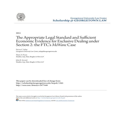 8. the appropriate legal standard and sufficient economic evidence for ...