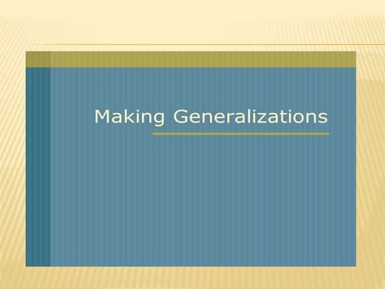 Generalization and types | PPT | Science