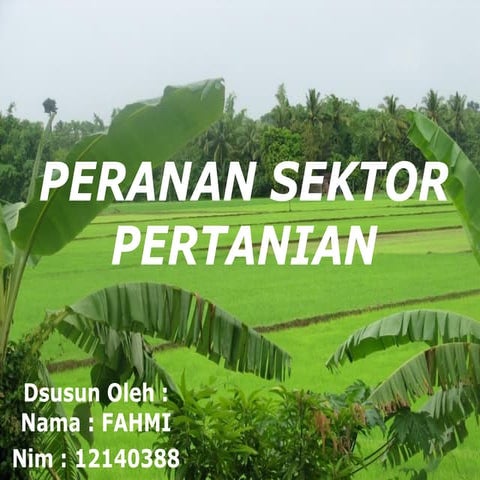 8. peranan sektor pertanian | PPT