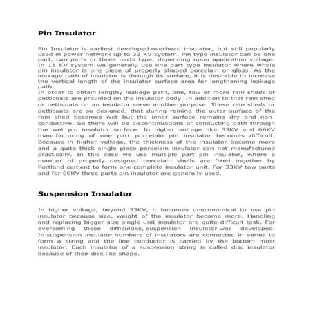 TYPES OF INSULATORS | PDF
