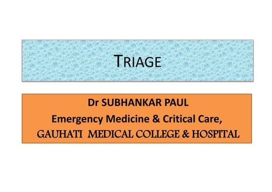 Triage in Emergency Department | PPT