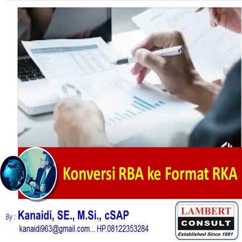 Prosedur Konversi RBA BLUD ke dalam Format RKA_Materi Workshop "Penyusunan RENCANA BISNIS ...